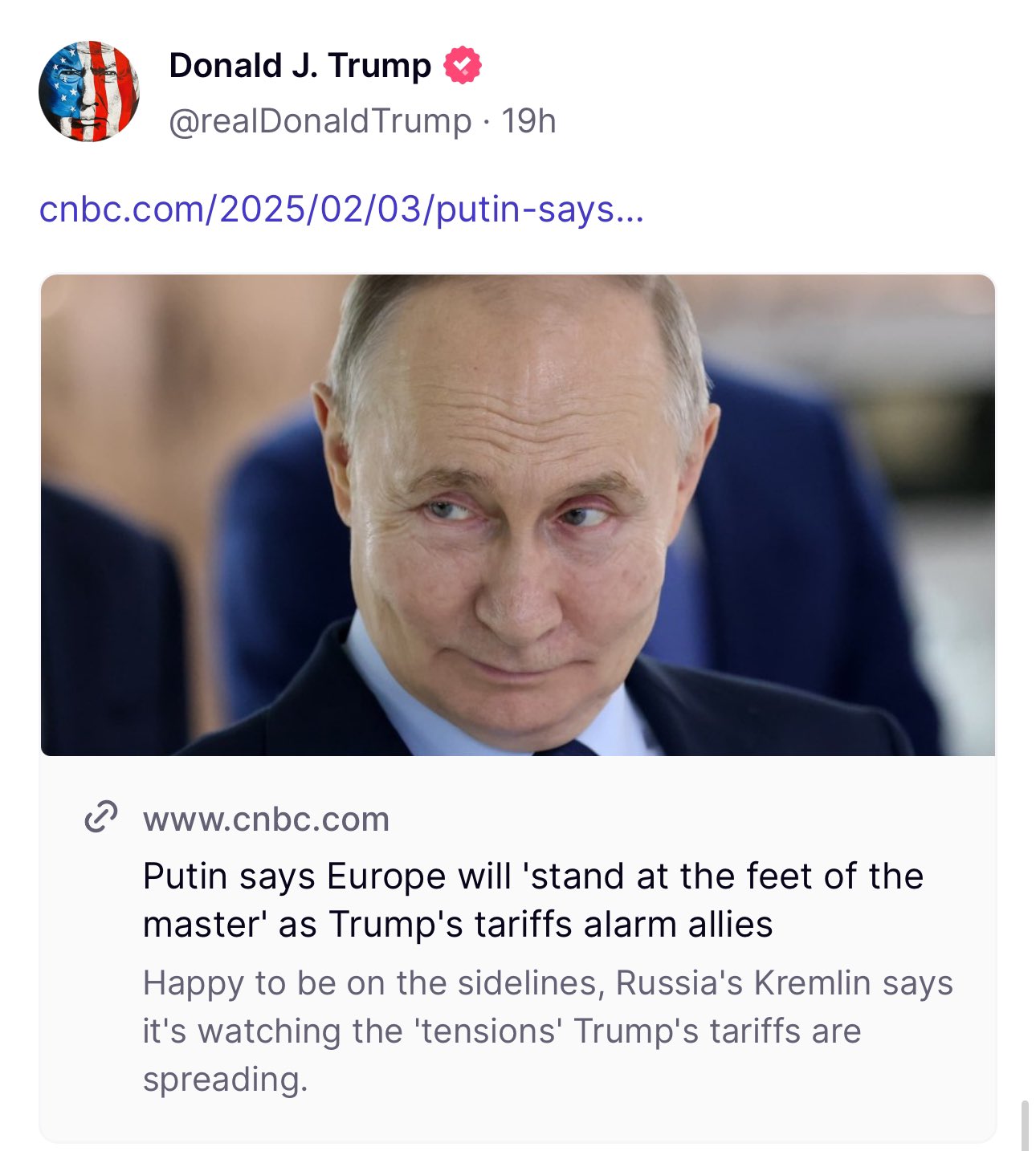 Trump podijelio Putinovu izjavu: Evropa će doći na noge gospodaru. Sve ...
