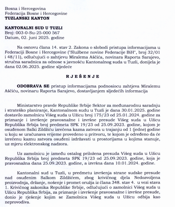 Raport otkriva: Sud u Tuzli odbio zamolnicu iz Srbije o priznanju ...